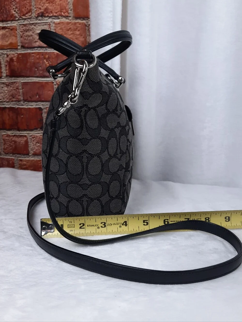 Coach | Bags | Coach Black Signature Canvas Shoulder Bag With Crossbody ...